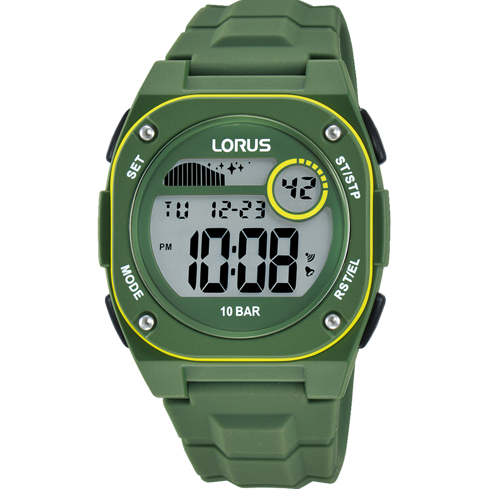 Lorus Mens Green Lorus Digital Watch With Date, Alarm, Stopwatch ...